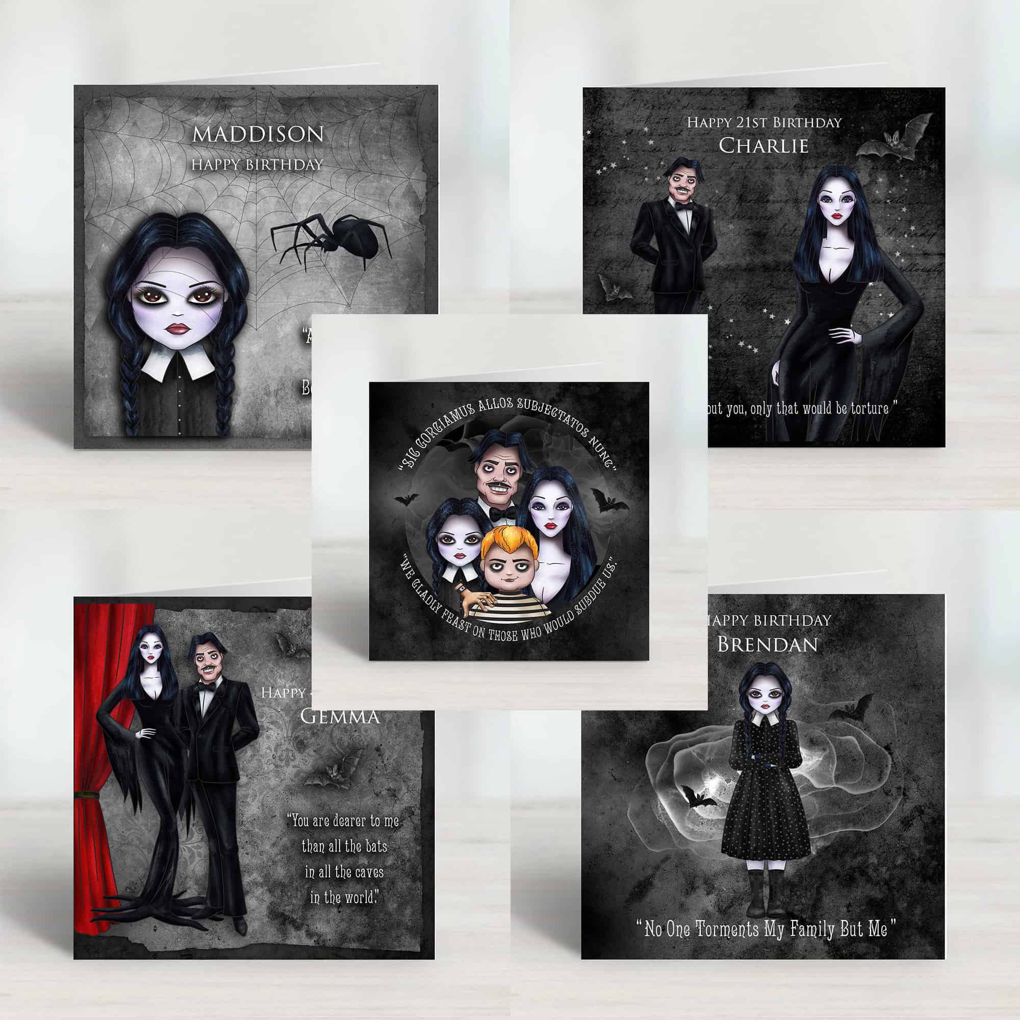 Addams Family Quote cards l Sarah Mae Artworks