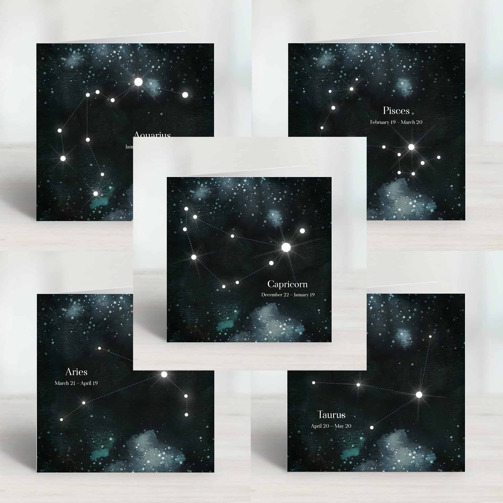 Zodiac Star sign cards l Sarah Mae Artworks