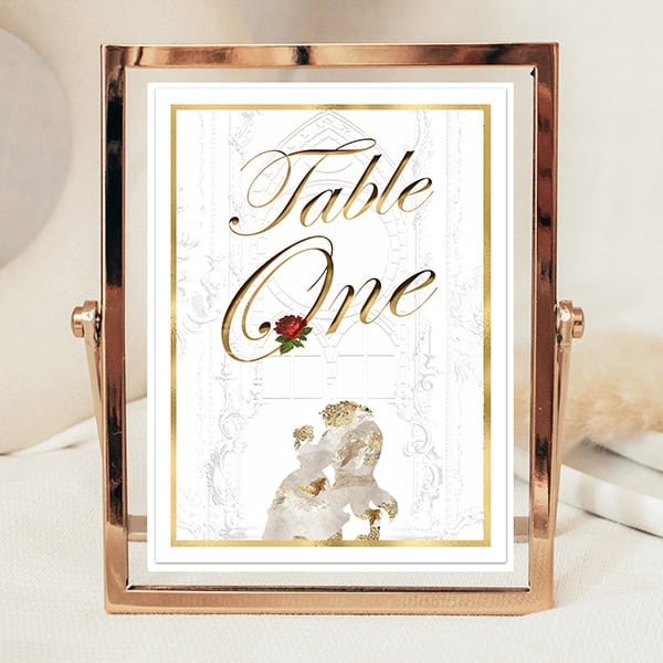 Gold Beauty & The Beast Table names and numbers